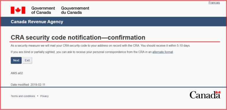 CRA Security Code Notification Email Delivery - NetworkBuildz