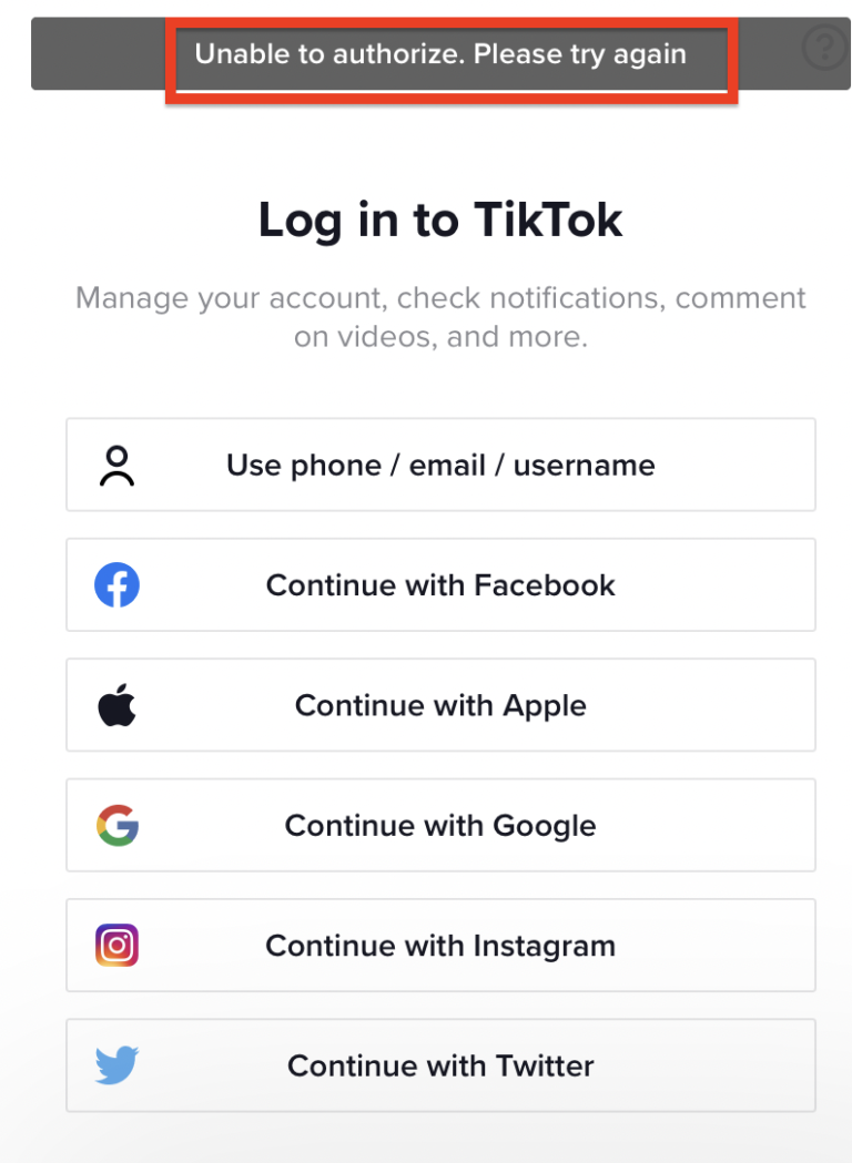 How To Fix “unable To Authorize Please Try Again” On TikTok - NetworkBuildz