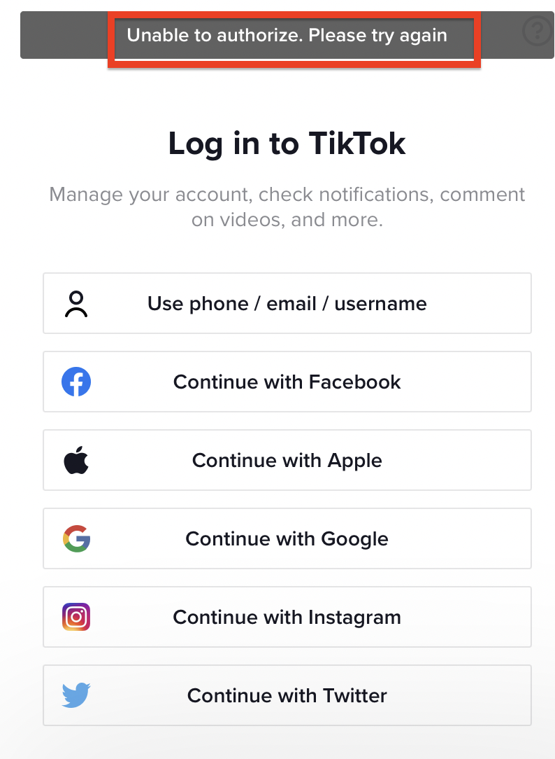 How To Fix “unable To Authorize Please Try Again” On TikTok - NetworkBuildz