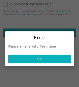 How To Fix Vinted Please Enter A Valid Real Name - NetworkBuildz
