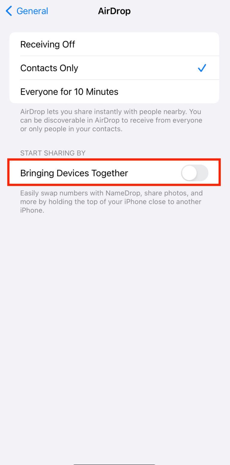 How To Turn Off “Bringing Devices Together” On IPhone - NetworkBuildz